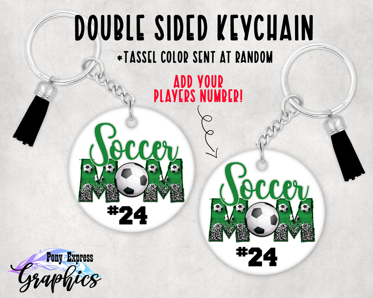 Customizable Soccer Mom Keychain – Pony Express Graphics